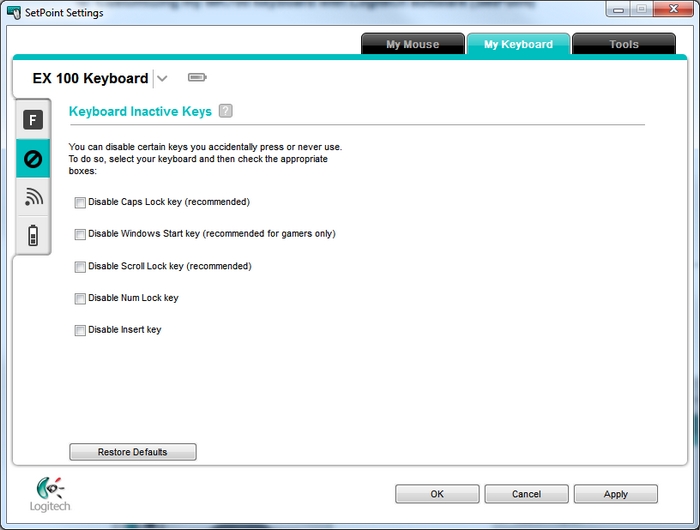 Customizing My Ex 100 Keyboard With Logitech Setpoint Software Logitech Support Download