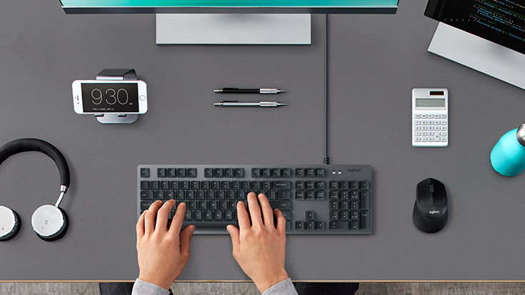 Logitech K840 Aluminum Mechanical Keyboard with Media & Shortcut Keys